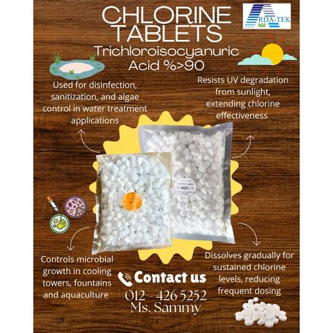 Chlorin Tablets 500gm Trichloroisocyanuric Acid 90 Algae Control
