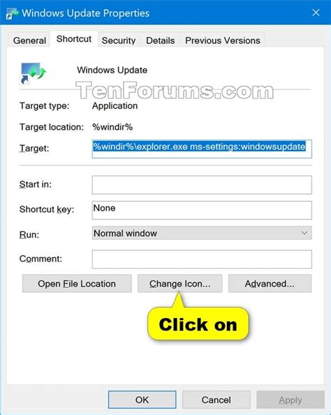 Create Windows Update Shortcut In Windows 10 Tutorials