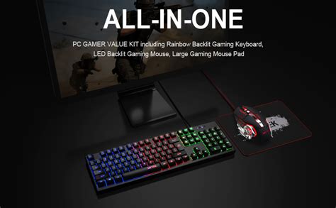 Gaming Keyboard And Mouse Combo Mftek Rgb Backlit Wired Gaming Keyboard And 4