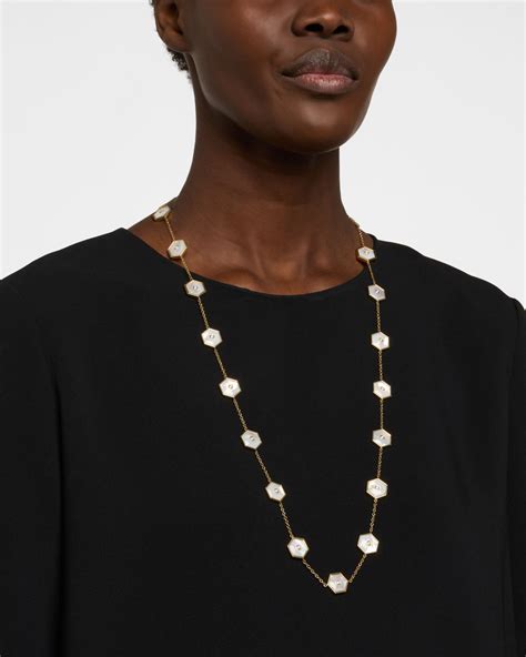 Miseno Baia Sommersa Long Necklace In 18k Yellow Gold With White