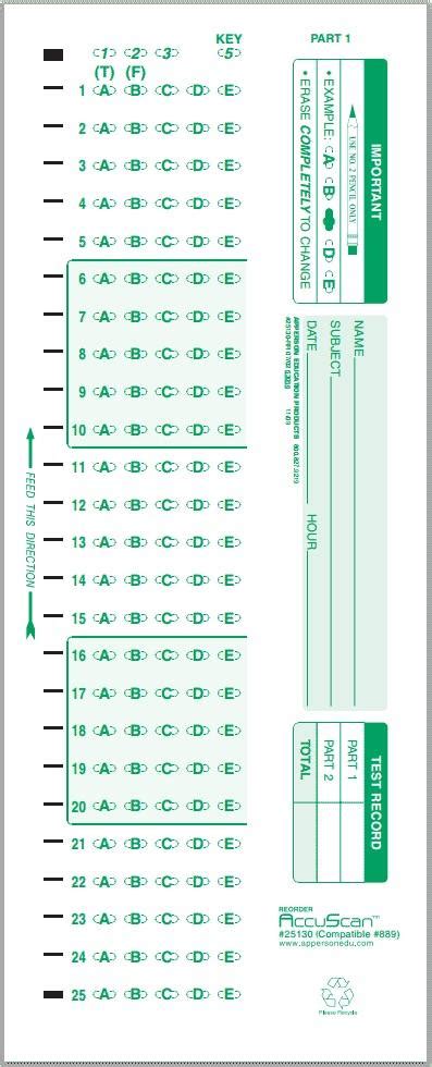 Scantron Sheet Free Printable A Convenient Solution For Tests And