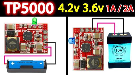 Tp5000 Single Cell Lipo Charger Module 4 2v 3 6v 1a 2a Lithium Ion Battery Charging Board Charger