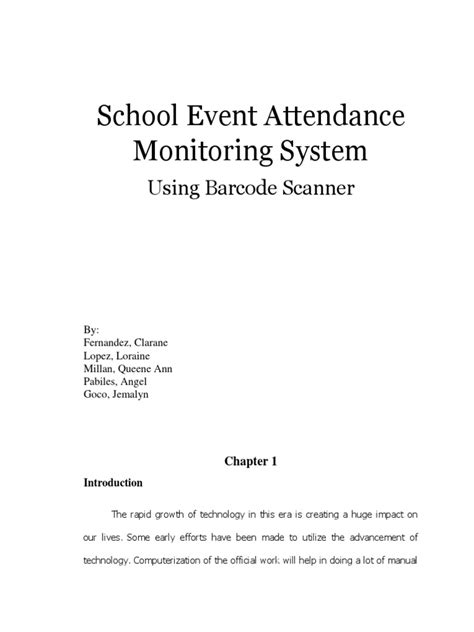 An Efficient School Event Attendance Monitoring System Using Barcode