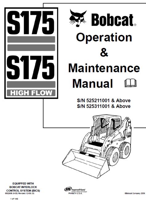 Bobcat S175 And S185 Skid Steer Loader Service Manual
