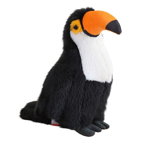 Toucan Plush Toy Realistic Black Toucan Stuffed Animal Cute Bird