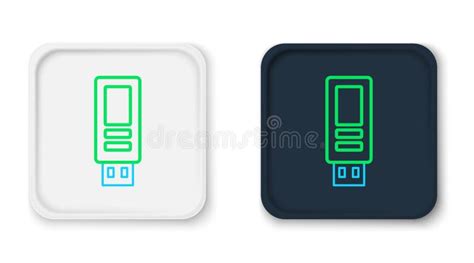 Line Usb Flash Drive Icon Isolated On White Background Colorful Outline Concept Stock