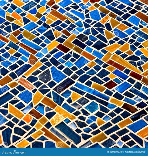 A Close Up Shot Of A Colorful Mosaic Tile Pattern Showcasing Intricate Details And Geometric