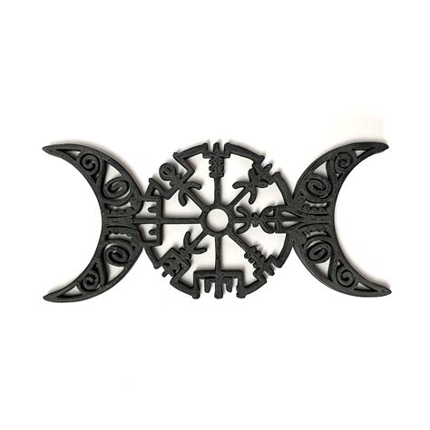 Vegvisir Norseviking Compass Triple Goddess Moon Altar Mat Pagan