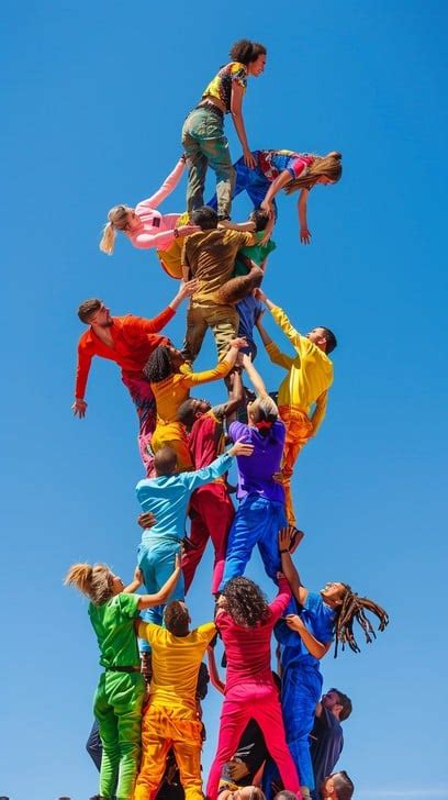Free Colorful Human Tower Image Download At Stockcake