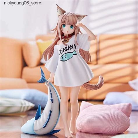 Kawaii Cat Girl Action Figure With Rabbit Ears 23cm