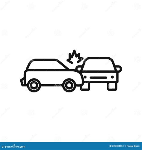 Car Side Crash Icon Logo Sign Set Vector Outline 329974281