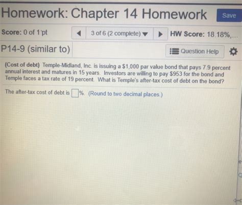 Solved Homework Chapter 14 Homework Save Score 0 Of 1 Pt 3