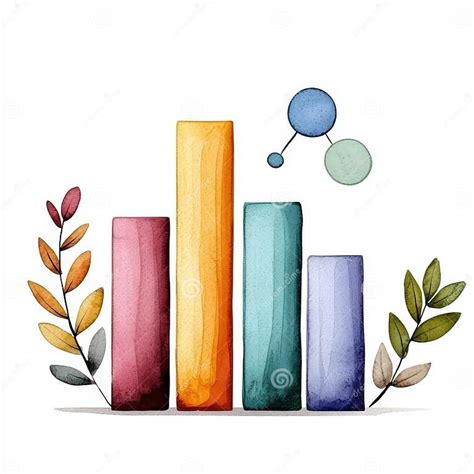A Colorful Bar Graph Surrounded By Leaves Representing Data Visualization And Growth In A