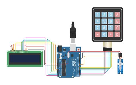 Circuit Design Password Based Door Lock Tinkercad