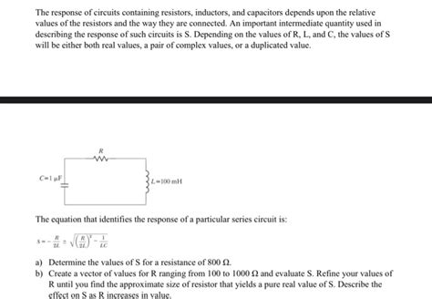 solved the response of circuits containing resistors