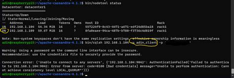 Cassandra Login Authenticationfailed Unable To Perform