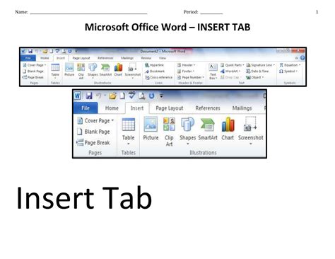 SOLUTION Ms Word Insert Tab Studypool