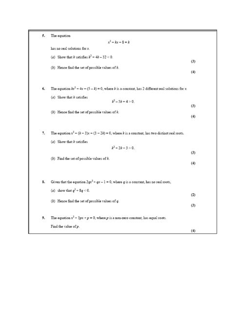 1 Revision Session For Core 1 Surds And Quadratics Pdf