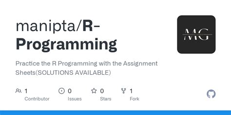 Github Manipta R Programming Practice The R Programming With The Assignment Sheets Solutions