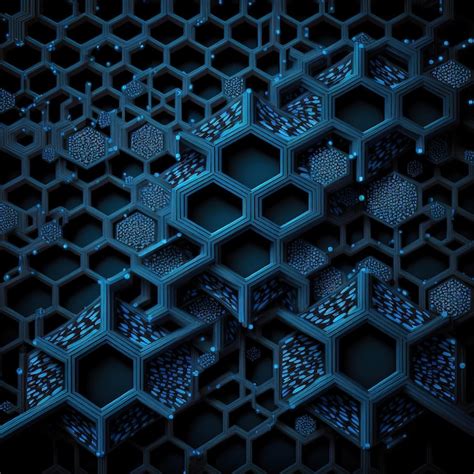 Premium Ai Image Hexagon Pattern Blending Fading High Tech Background