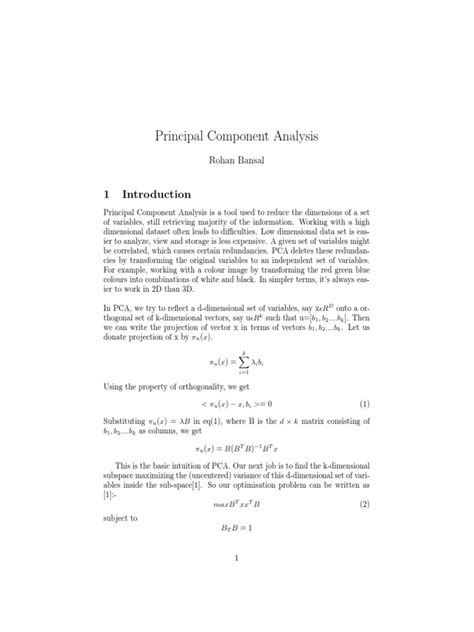 pca pdf pdf principal component analysis eigenvalues and eigenvectors