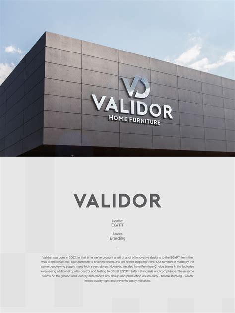 Validor Home Furniture Logo And Branding On Behance