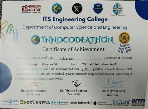Shivam Thakur On Linkedin Innocodeathon Coding Tech Achievement