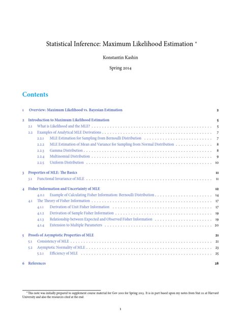 Maximum Likelihood Estimation By Kkashin Pdf Statistical Inference