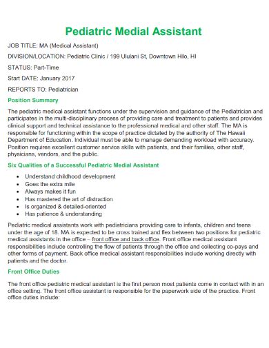 Pediatric Medical Assistant In Office Pediatric Medical Assistant In Office