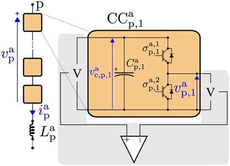 simplified electrical circuit for cell output voltage measurement as