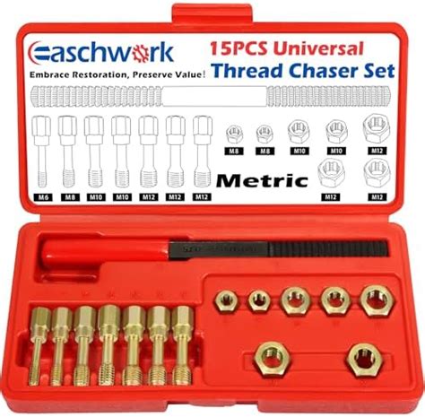 Amazon.com: SZSYD 42Pcs Thread Chaser Set, Thread Restorer Kit Includes 21 Rethreading Dies, 19 ...