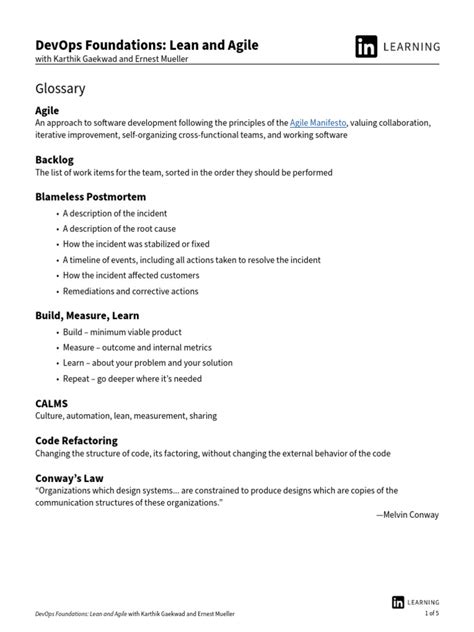 Glossary Pdf Agile Software Development Lean Manufacturing