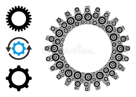 Recursion Cogwheel Icon Self Mosaic Stock Vector Illustration Of