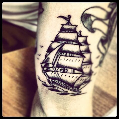 Me Small Ship Traditional Tattoo Tattoos Ship Tattoo