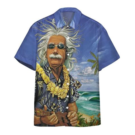 3d Albert Einstein Chilling On The Beach Custom Hawaii Shirt Short