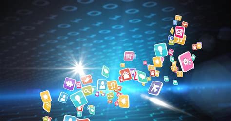 Premium Photo Composition Of Binary Coding And Digital Colourful Icons