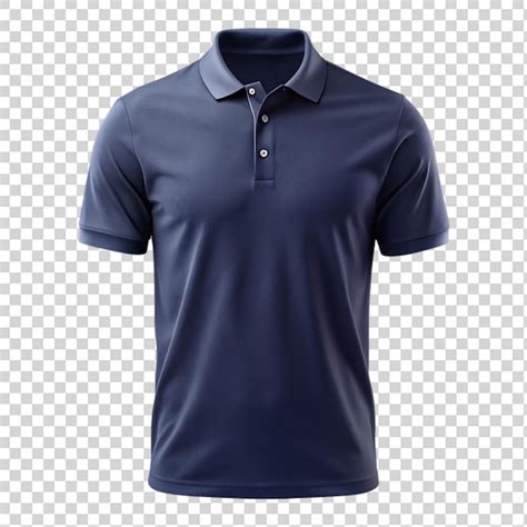 투명한 배경에 고립된 네이비 블루 폴로 셔츠 모 프리미엄 Ai 생성 Psd