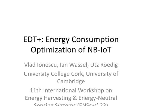 Edt Energy Consumption Optimization Of Nb Iotpptx