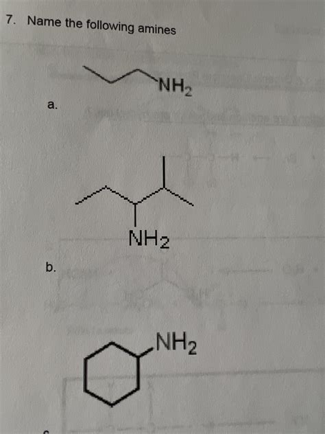 Solved 7. Name the following amines a. | Chegg.com
