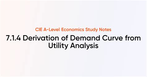 Derivation Of Demand Curve From Utility Analysis 7 1 4 Cie A Level Economics Notes Tutorchase