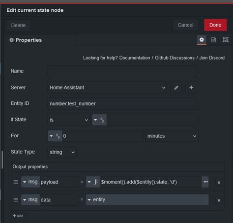 Node Red Adding A Time To A Timestamp Node Red Home Assistant Community