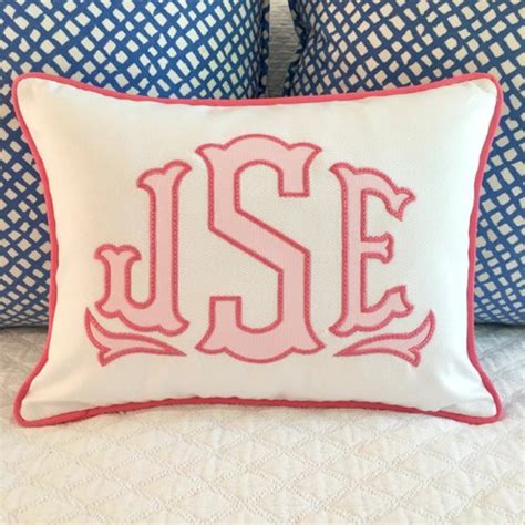 Monogram Pillow Etsy