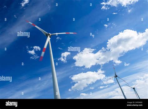 Rotating Wind Turbines At The Avacon Substation In Helmstedt Germany Lower Saxony Helmstedt