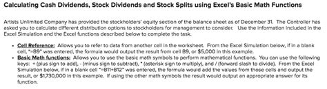 Solved Calculating Cash Dividends Stock Dividends And Stock