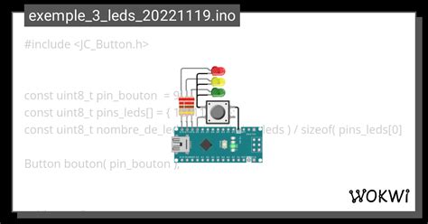 Exemple Leds Ino Wokwi ESP STM Arduino Simulator