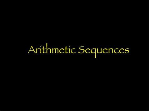 Arithmetic Sequence And Series Pptx Physics Science