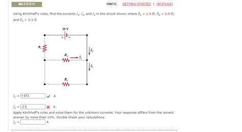 solved using kirchhoff s rules find the currents i1 i2 and