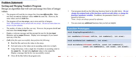Solved Problem Statement Sorting And Merging Numbers