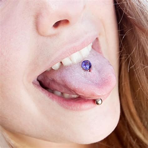 Lymphatic Fluid Tongue Piercing