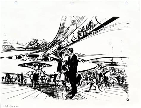 Disneyland 1960s Era Tomorrowland Imagineering Concept Art Photocopy